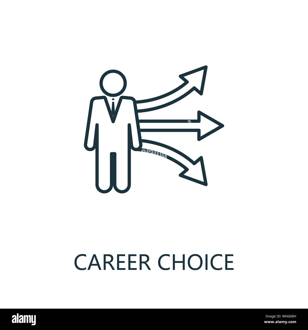 Career Choice outline icon. Thin line concept element from productivity ...