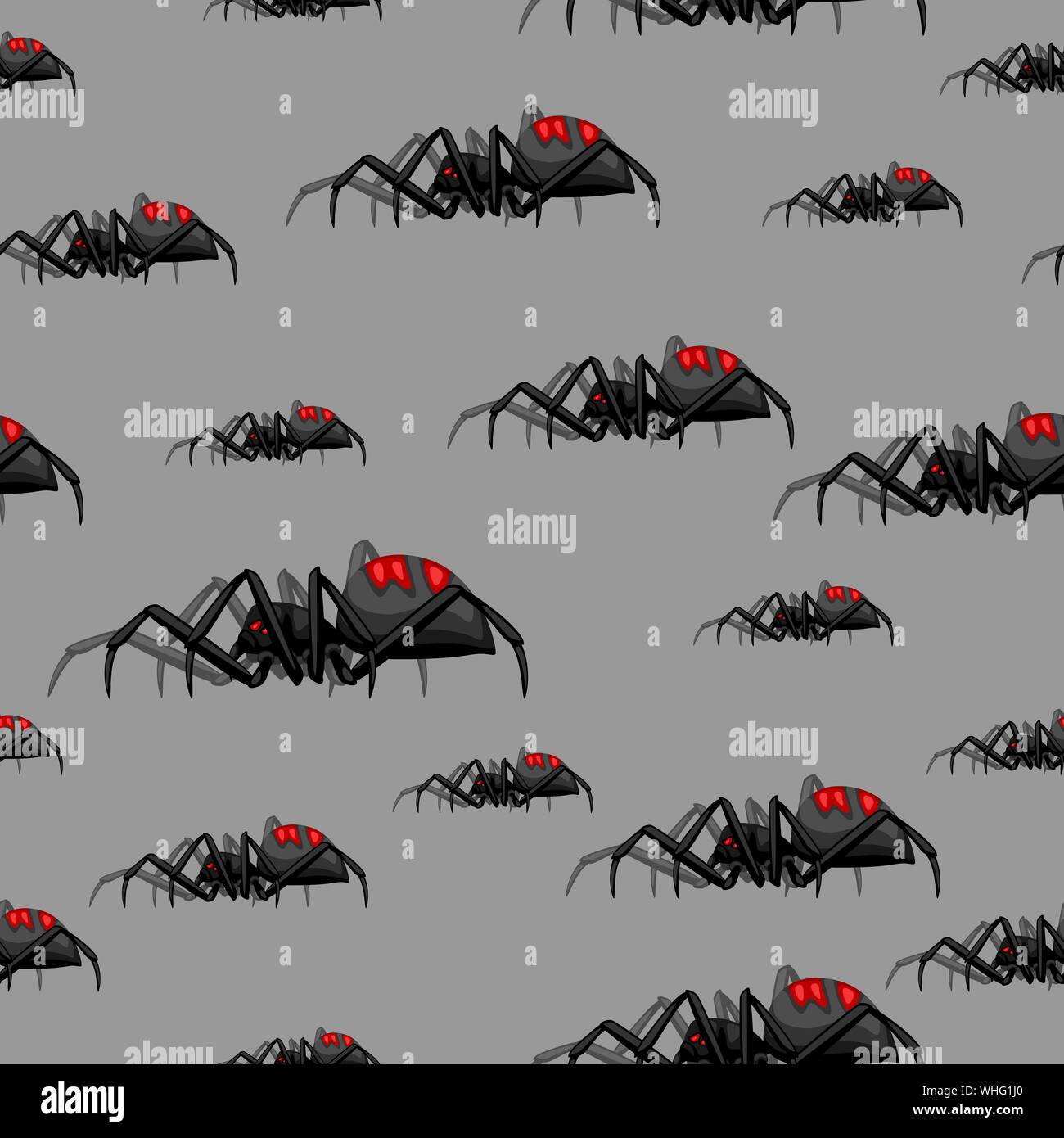 Seamless pattern with black widow spiders Stock Vector Image & Art - Alamy