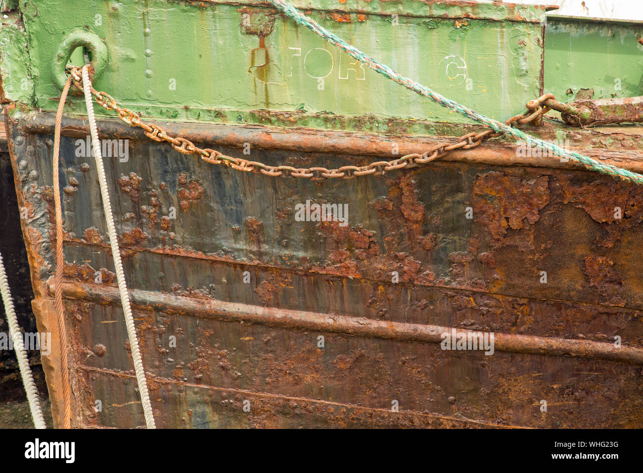Rusted Iron ship shot close up as a nautical background Stock Photo - Alamy