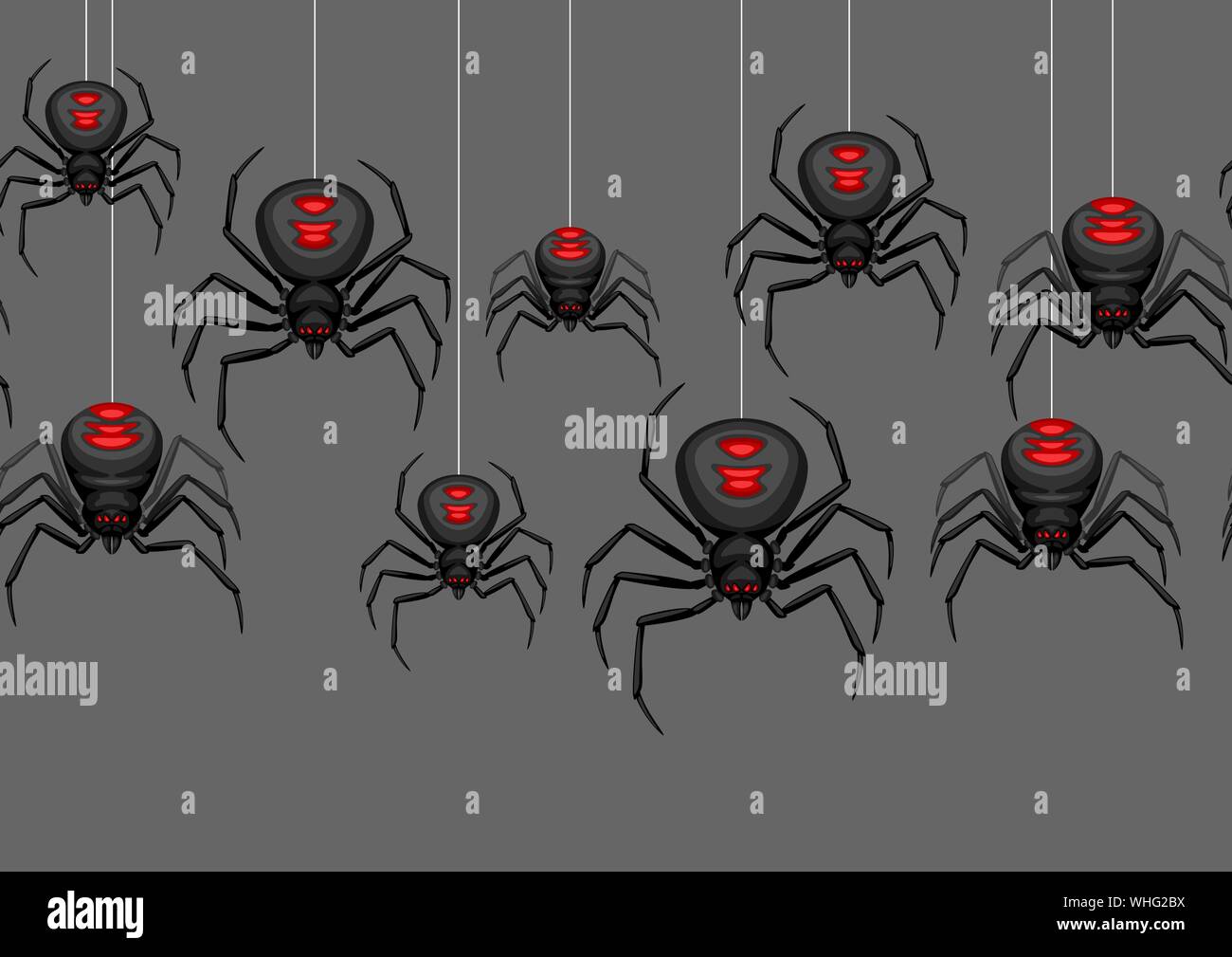 Seamless pattern with black widow spiders Stock Vector Image & Art - Alamy