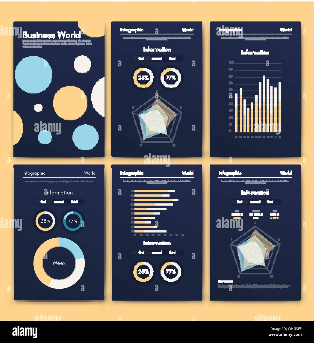 Modern infographic vector concept. Business graphics brochures. Used ...