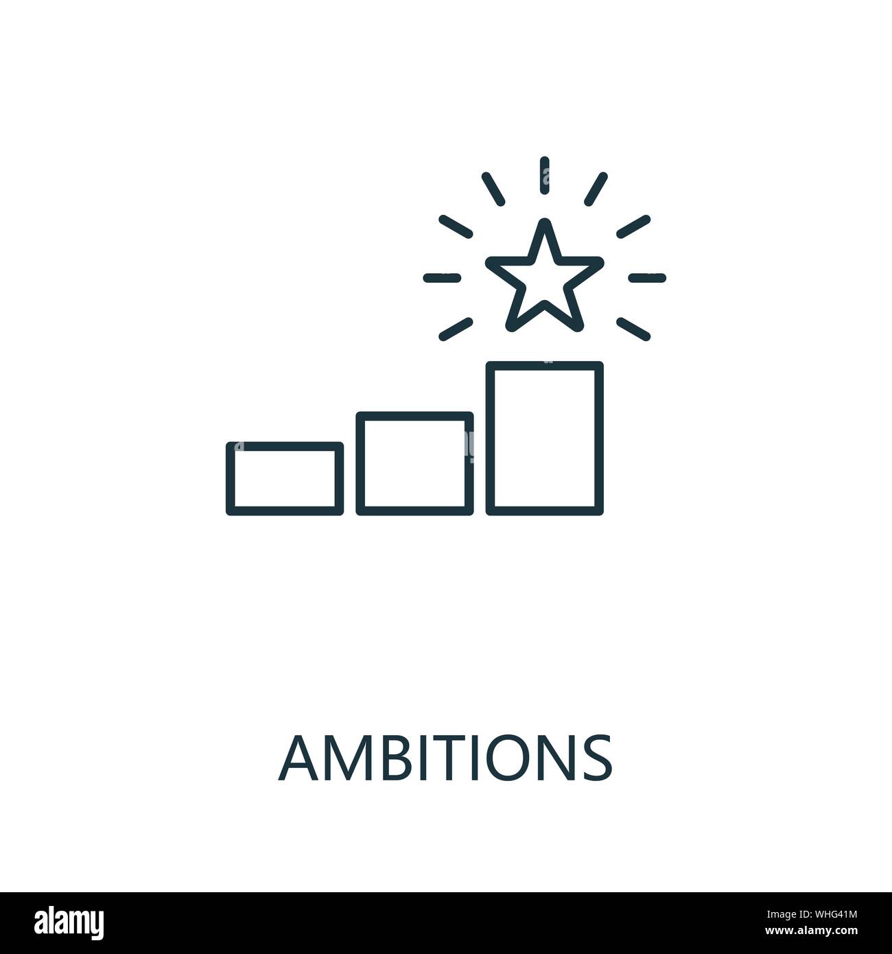 Ambitions outline icon. Thin line concept element from productivity ...