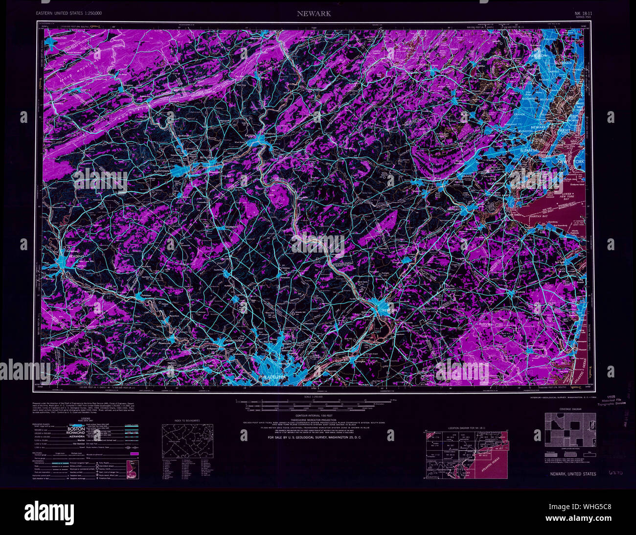 Map of newark nj hi-res stock photography and images - Alamy