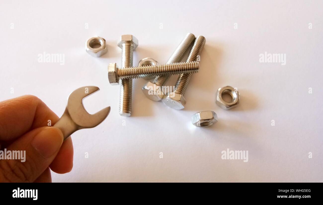 Hand Spanner Bolt High Resolution Stock Photography and Images - Alamy