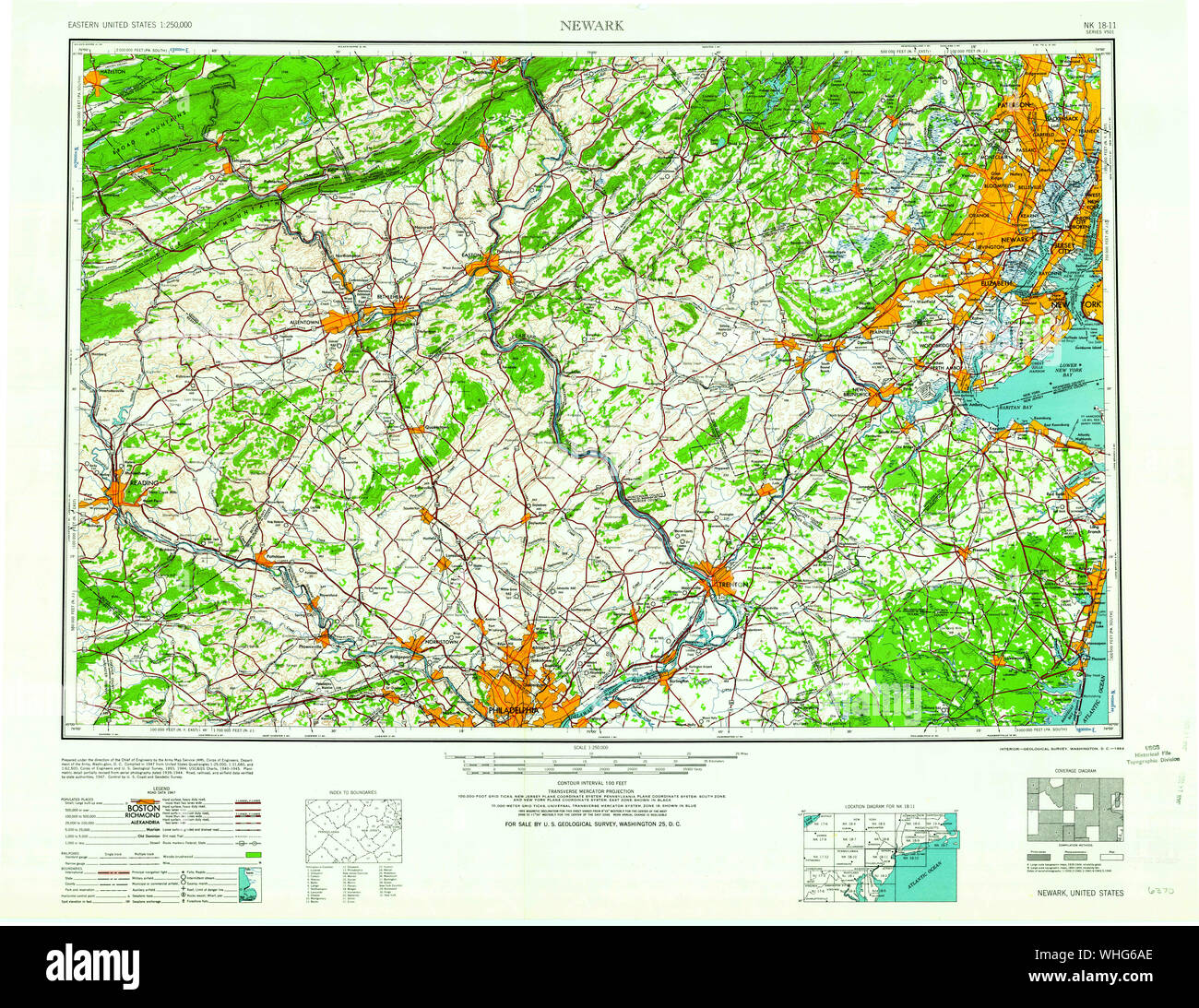 Map of newark nj hi-res stock photography and images - Alamy