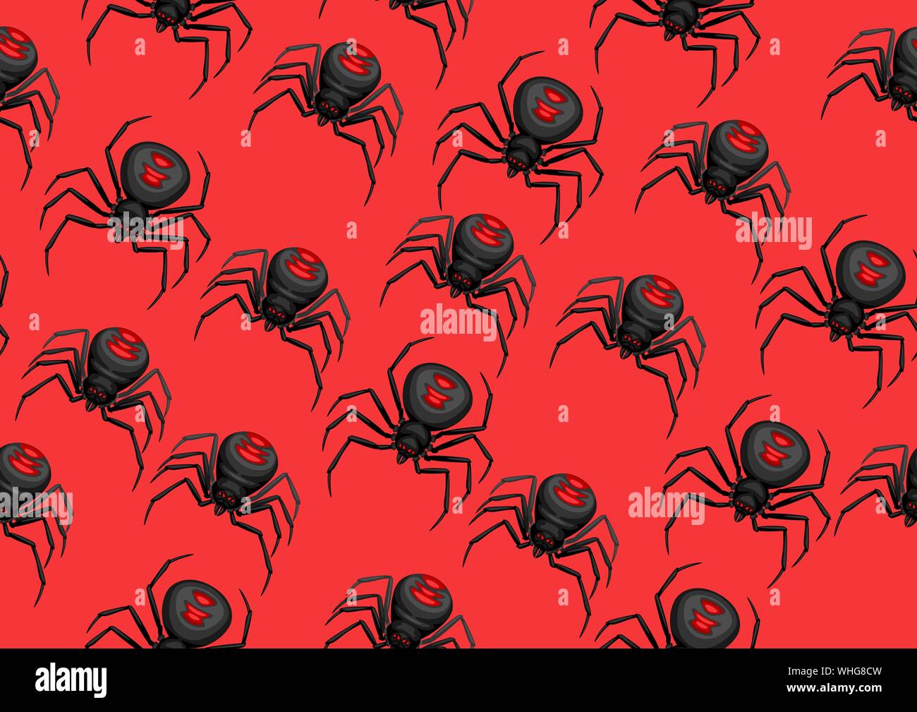 Seamless pattern with black widow spiders Stock Vector Image & Art - Alamy