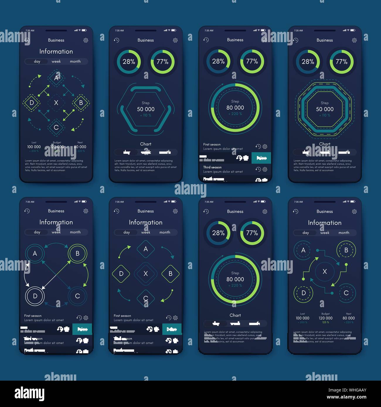 Vector graphics set mobile infographics. Template for creating mobile ...