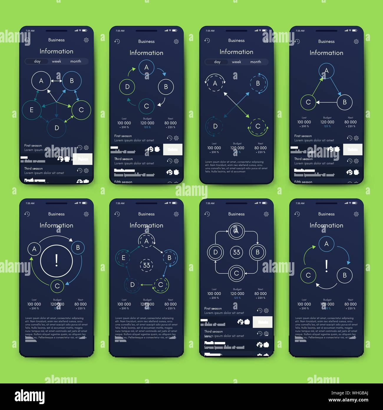 Vector graphics set mobile infographics. Template for creating mobile ...