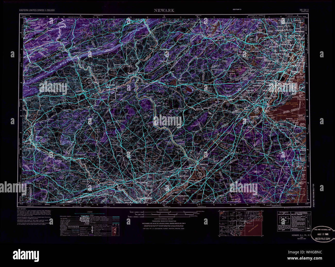 Map of newark nj hi-res stock photography and images - Alamy