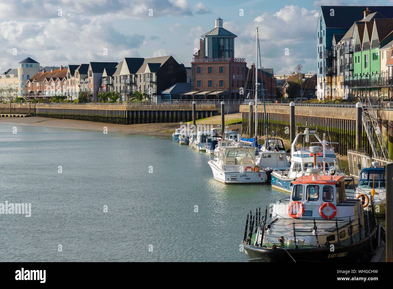Littlehampton harbour at low tide West Sussex, England, UK Stock Photo ...