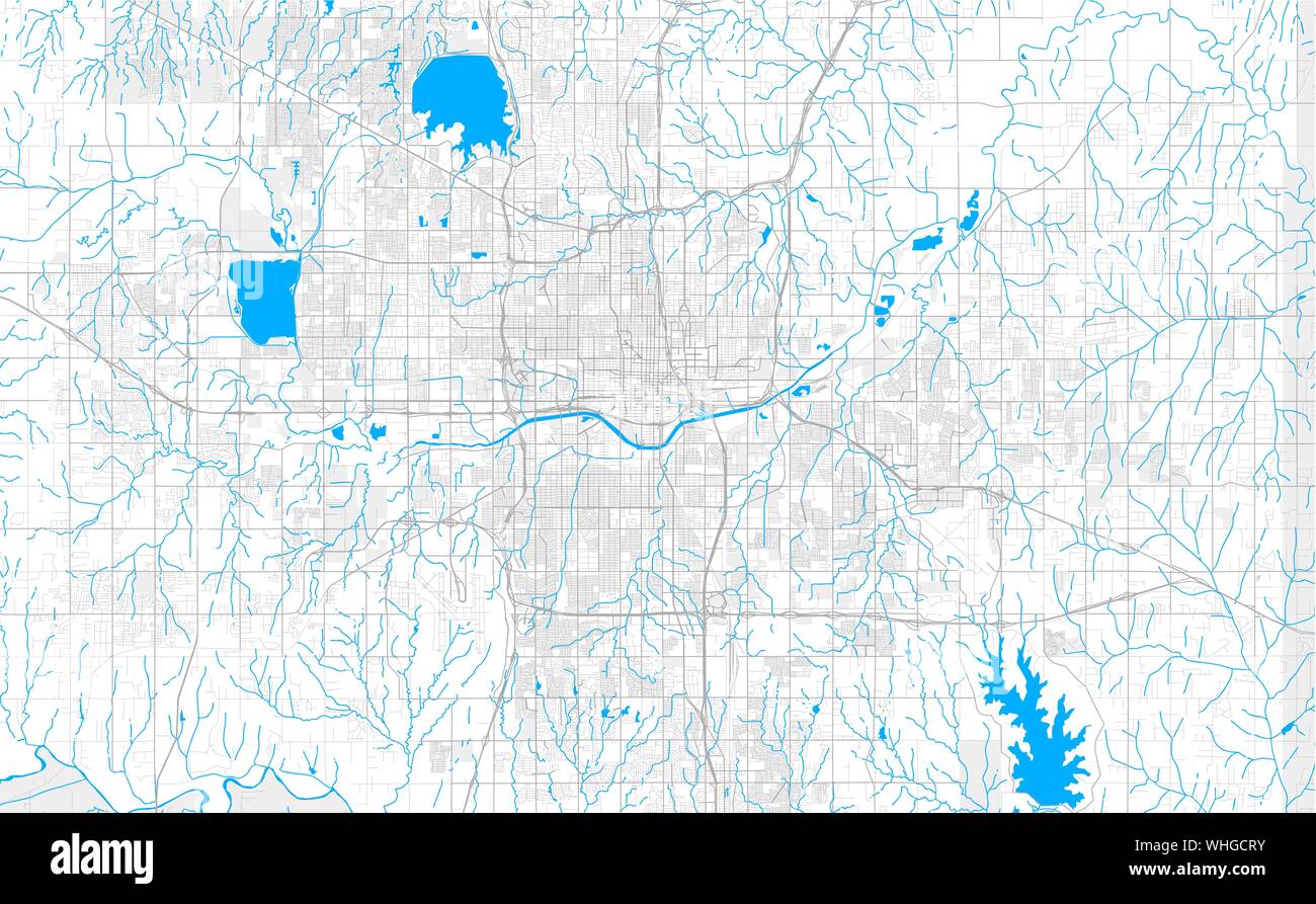 Rich detailed vector area map of Oklahoma City, Oklahoma, U.S.A.. Map ...