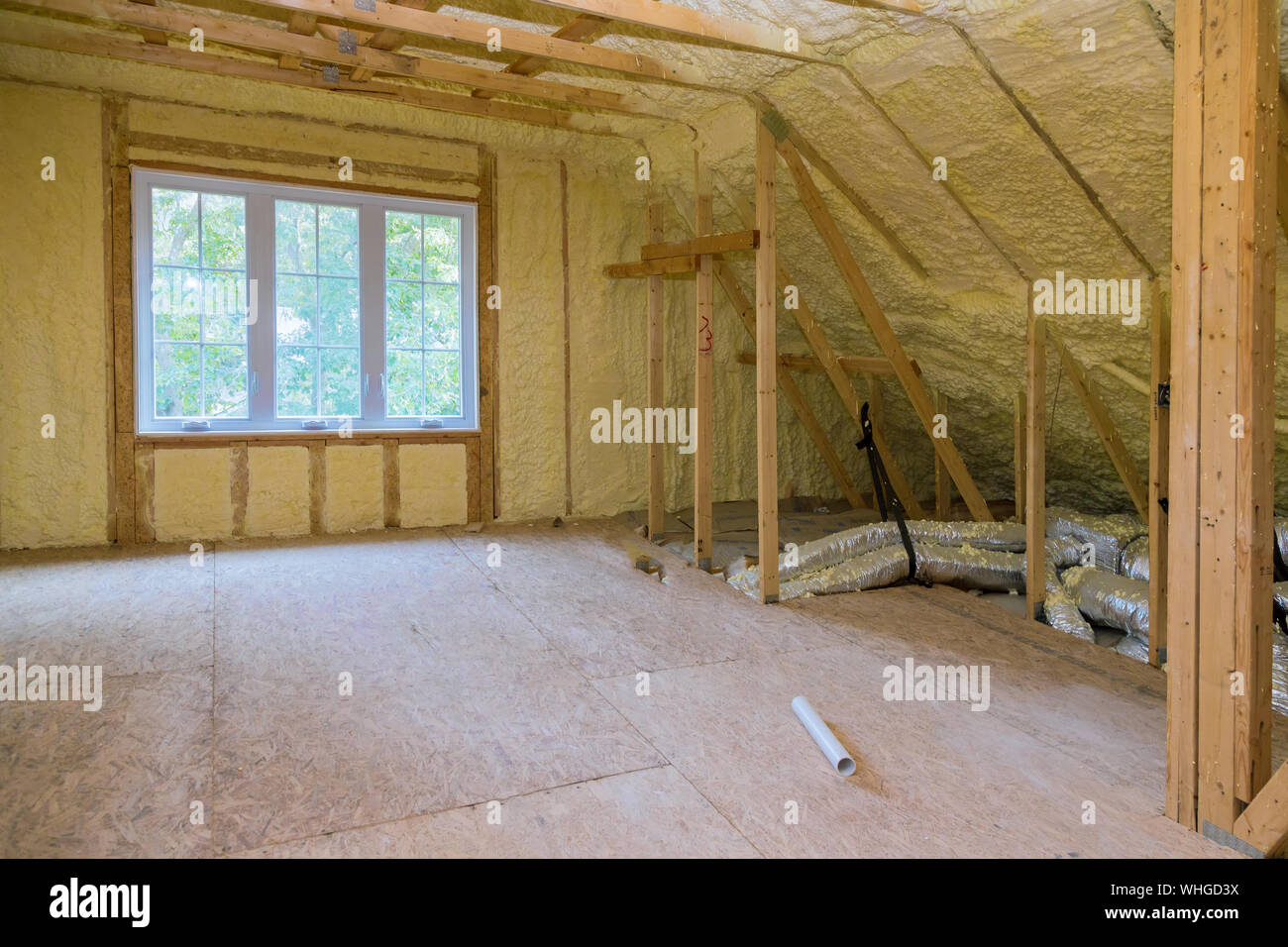 Insulation of attic with thermal insulation cold barrier and insulation ...