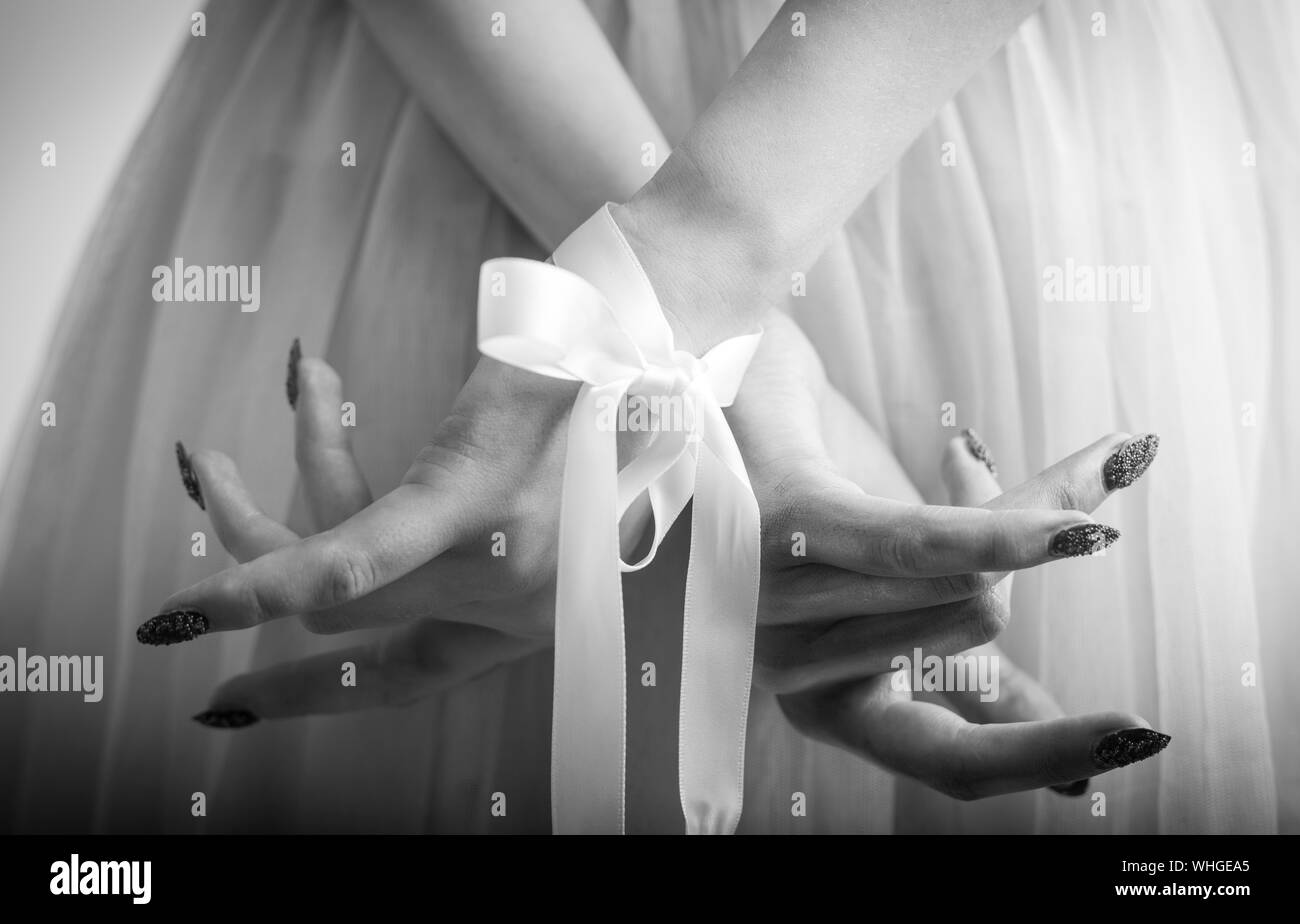 Tied up woman Black and White Stock Photos & Images - Alamy