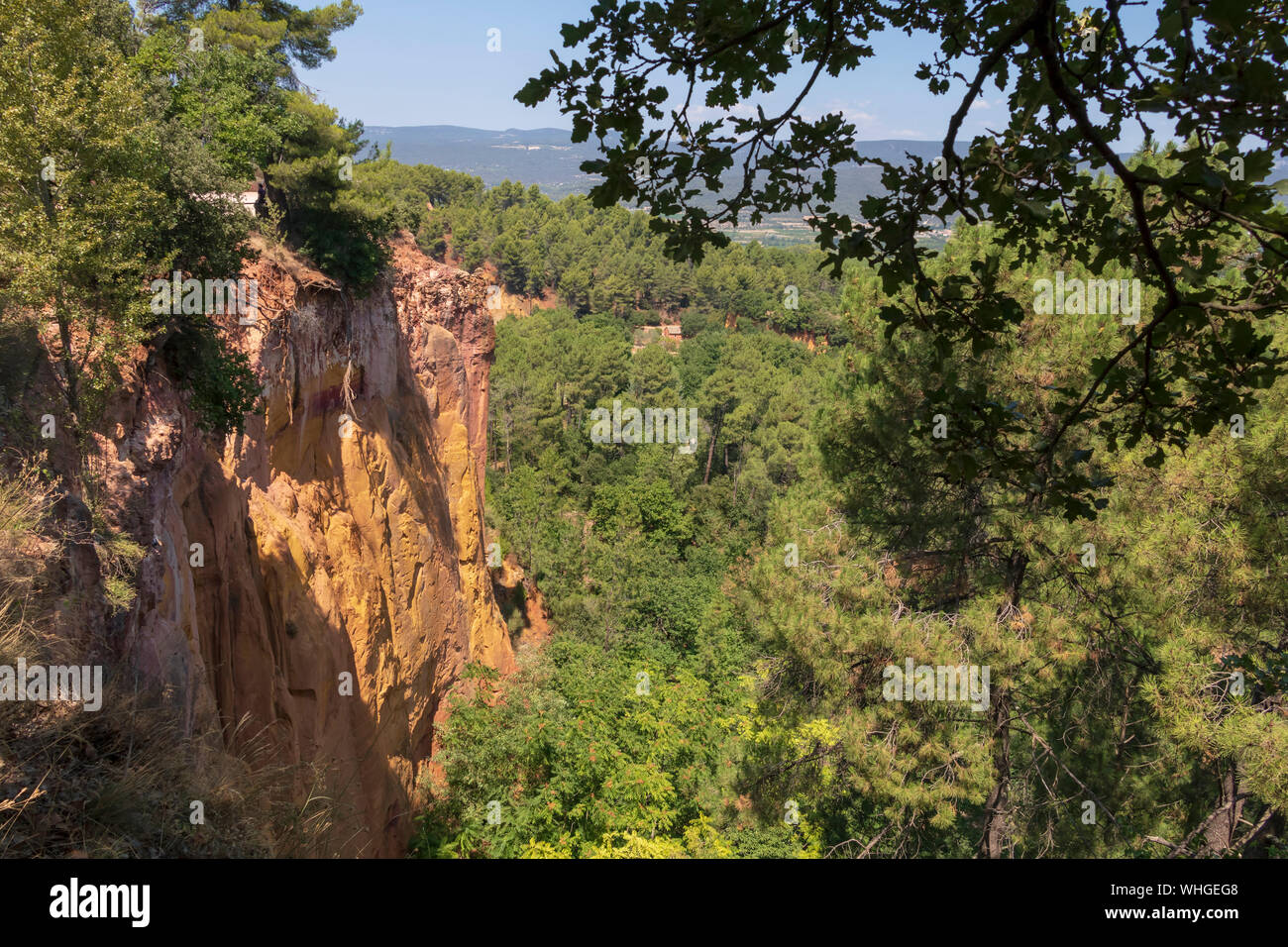 Ochre Trail in Roussillon, Sentier des Ocres, hiking path in a natural ...