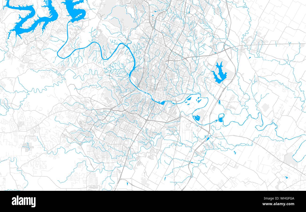 Rich detailed vector area map of Austin, Texas, U.S.A.. Map template ...