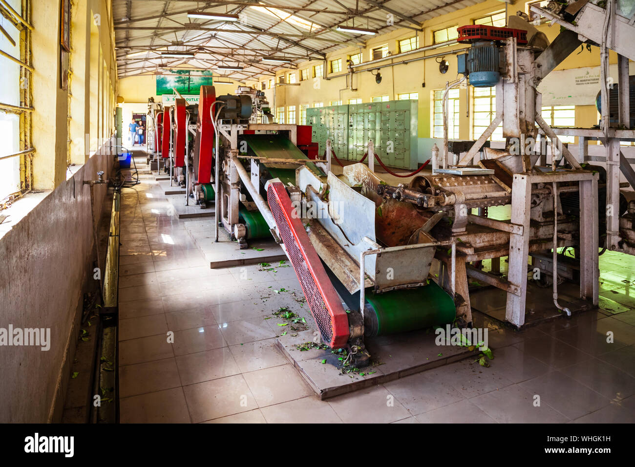 MUNNAR, INDIA - MARCH 16, 2012: Machines inside tea factory in Munnar ...