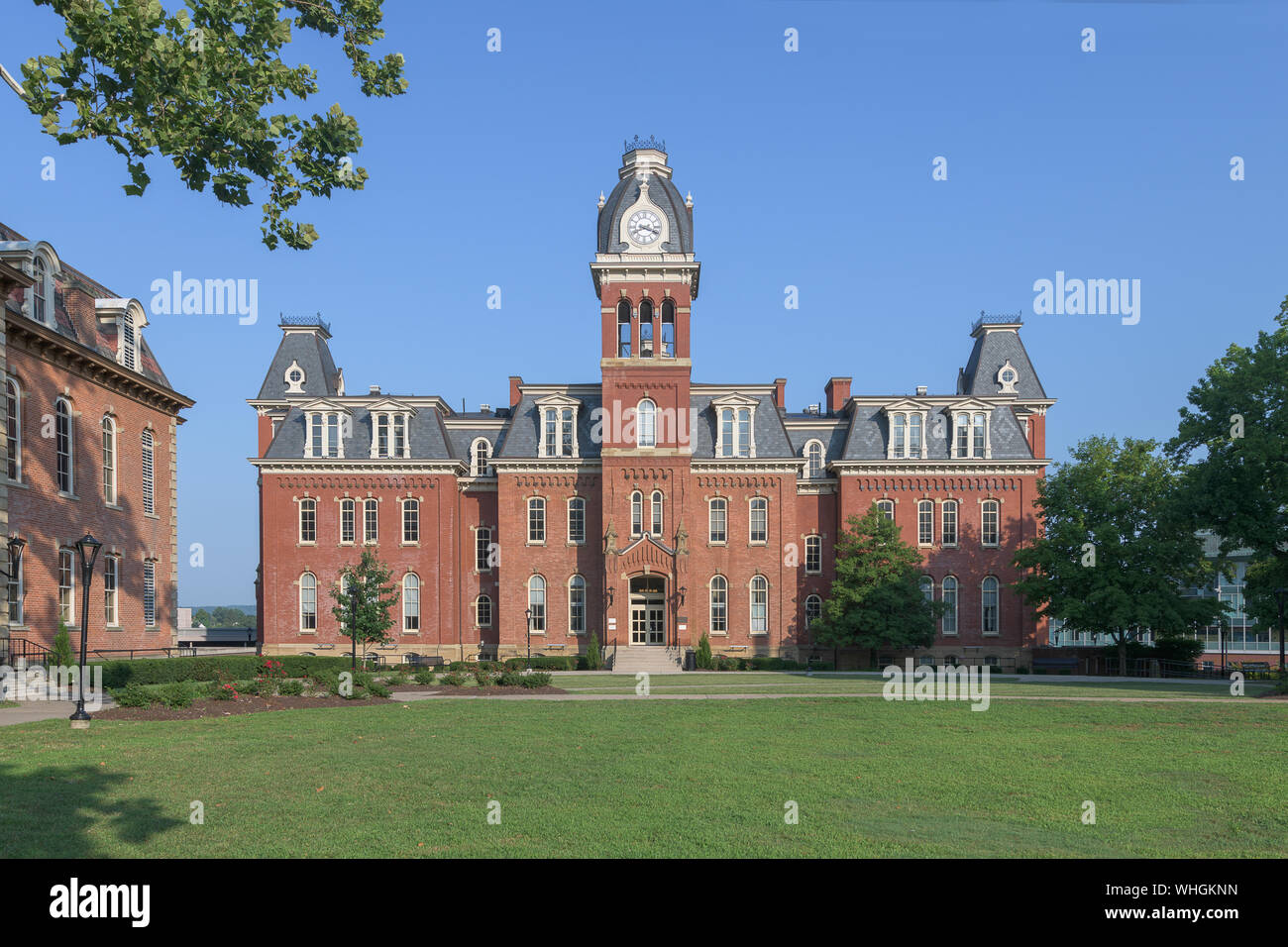 Exterior of the historic Woodburn Hall on the campus of West Virginia ...