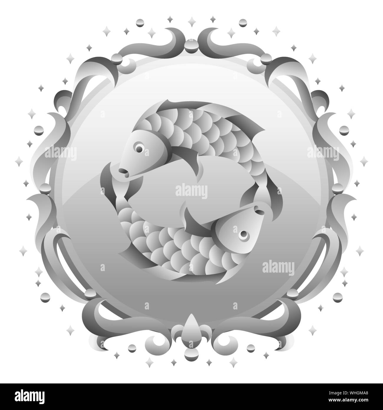 Tribal Pisces Zodiac Symbol