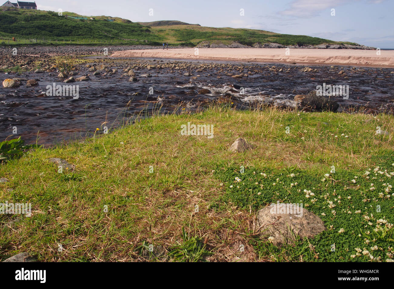 A view from the back of Clashnessie bay, Sutherland, Scotland with the ...
