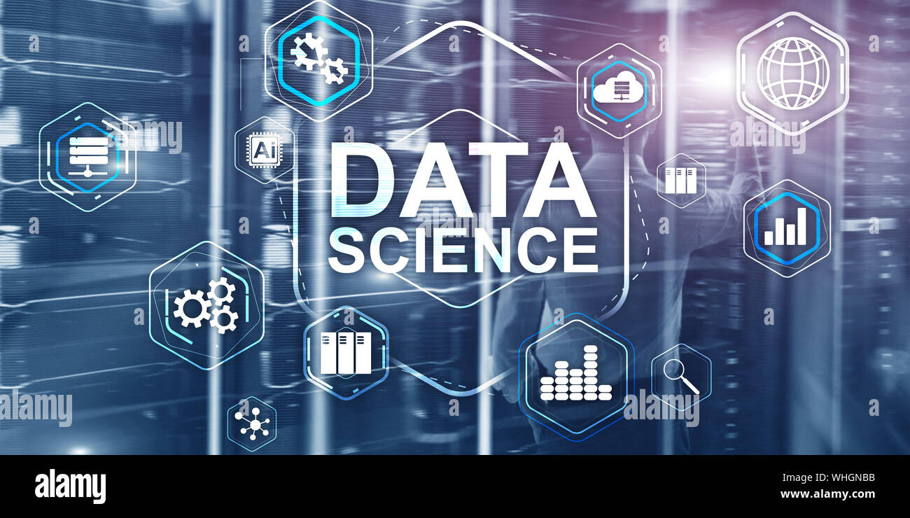 Big Data science analysis information technology concept. Server room ...