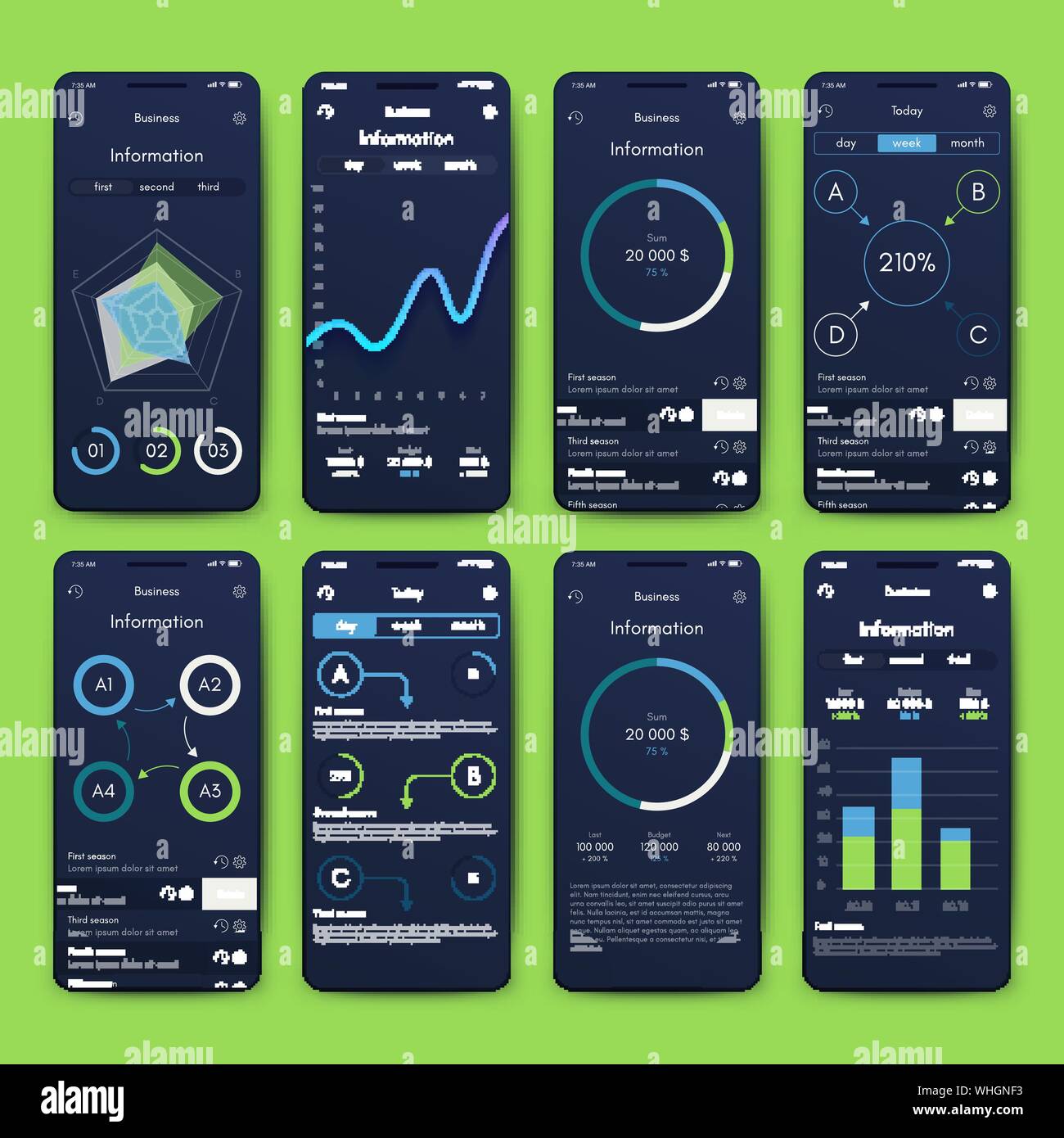 Different UI, UX, GUI screens and flat web icons for mobile apps ...