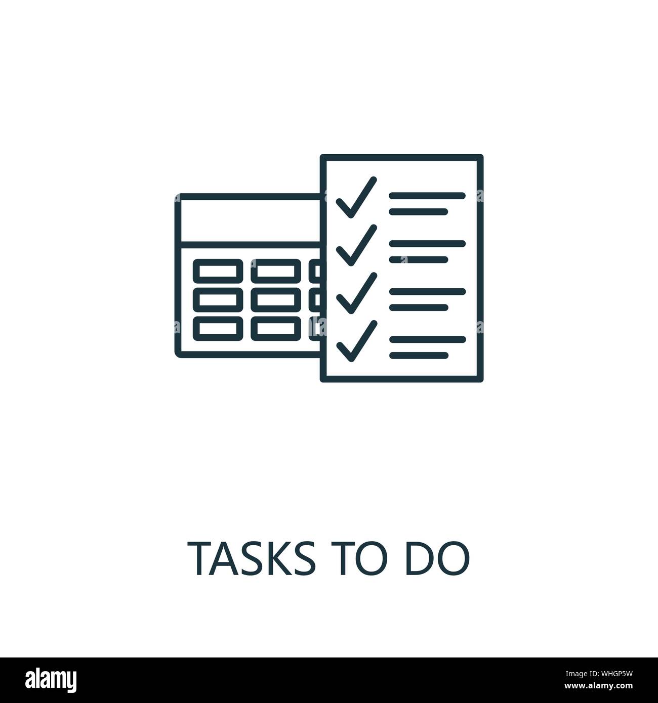 Tasks To Do outline icon. Thin line concept element from productivity ...