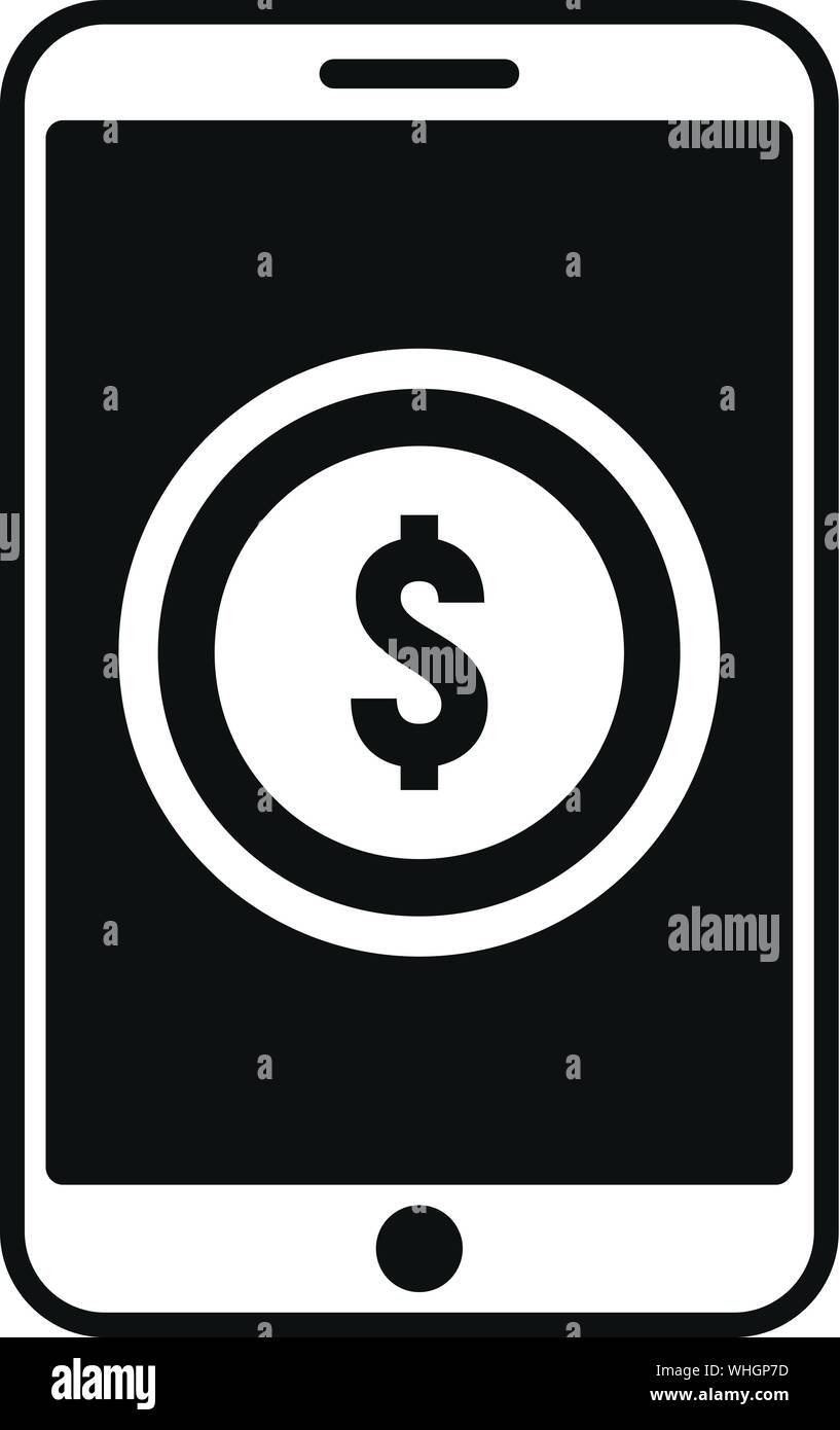 Electronic gold coin icon. Simple illustration of electronic gold coin ...