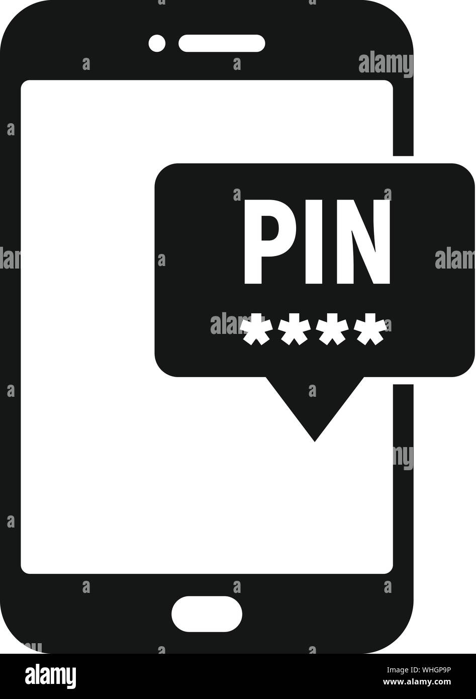 Smartphone pin code banking icon. Simple illustration of smartphone pin ...