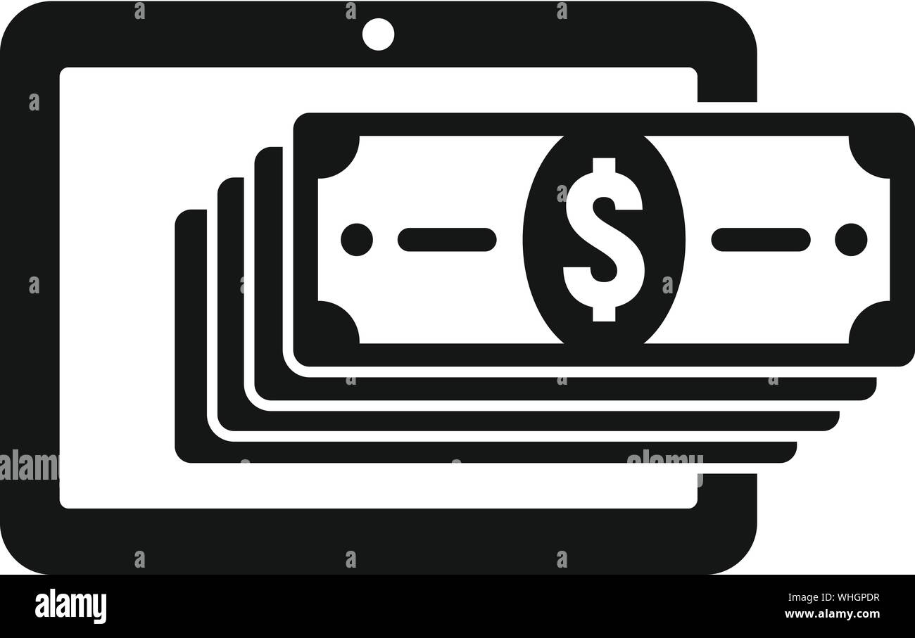 Online money cash icon. Simple illustration of online money cash vector ...