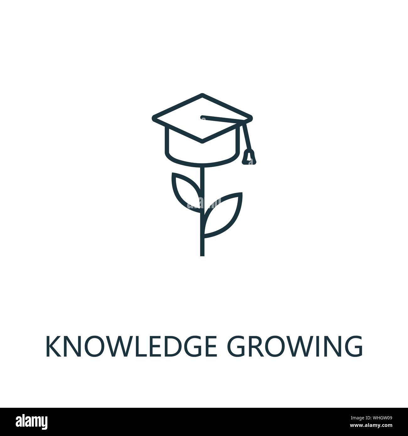 Knowledge Growing outline icon. Thin line concept element from ...