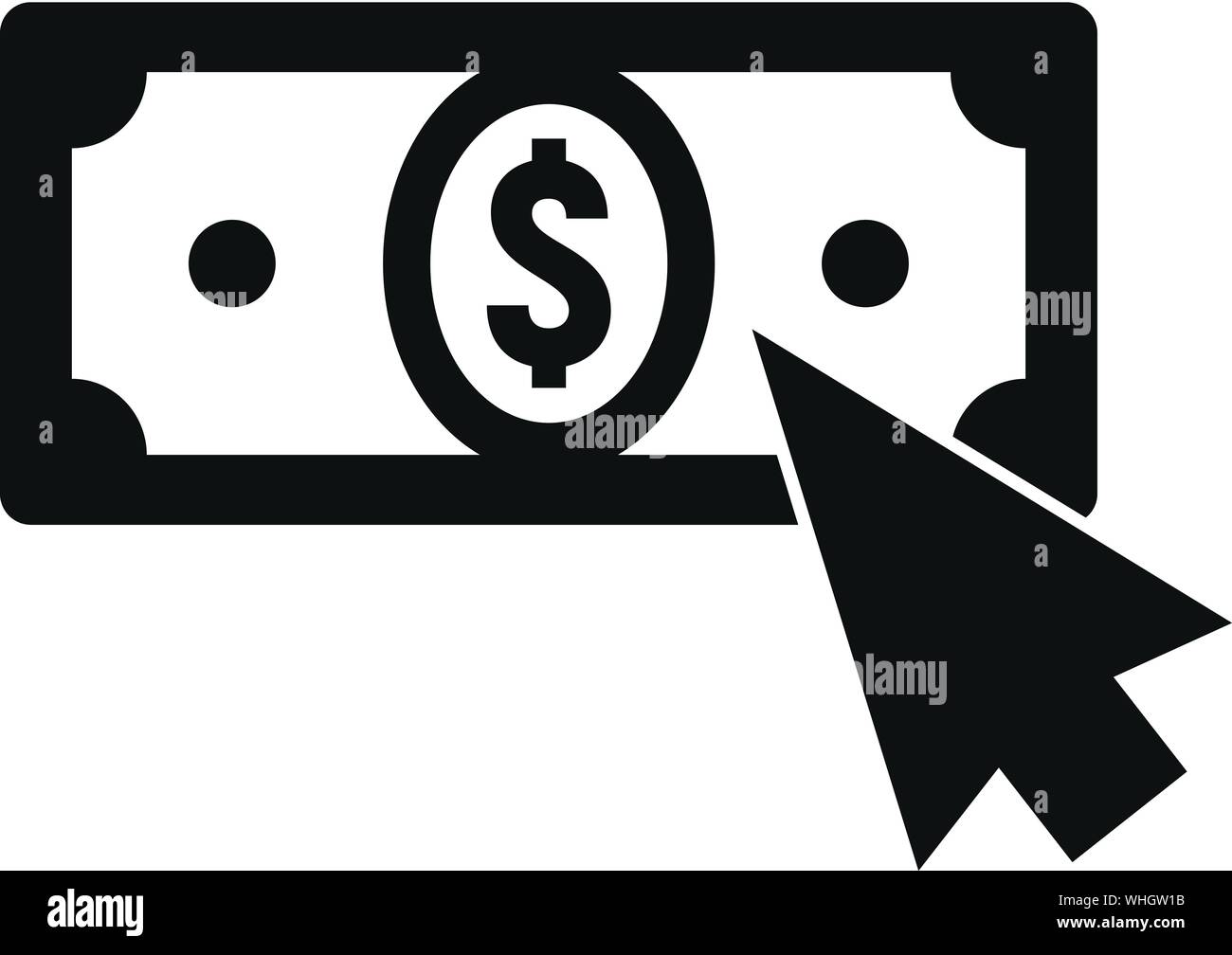 Web money click icon. Simple illustration of web money click vector ...