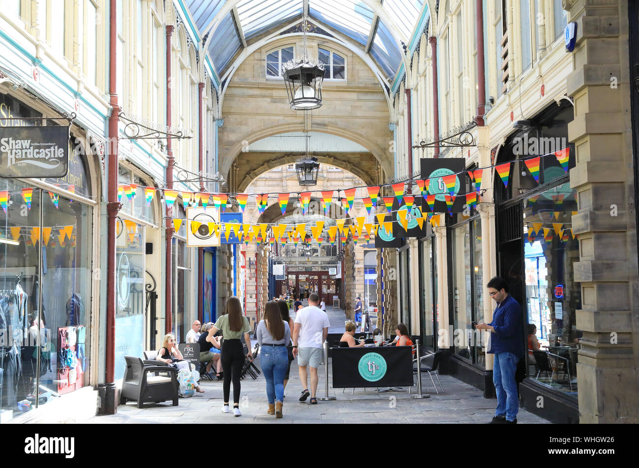 The Market Arcade, looking towards Victorian, historical, Borough ...
