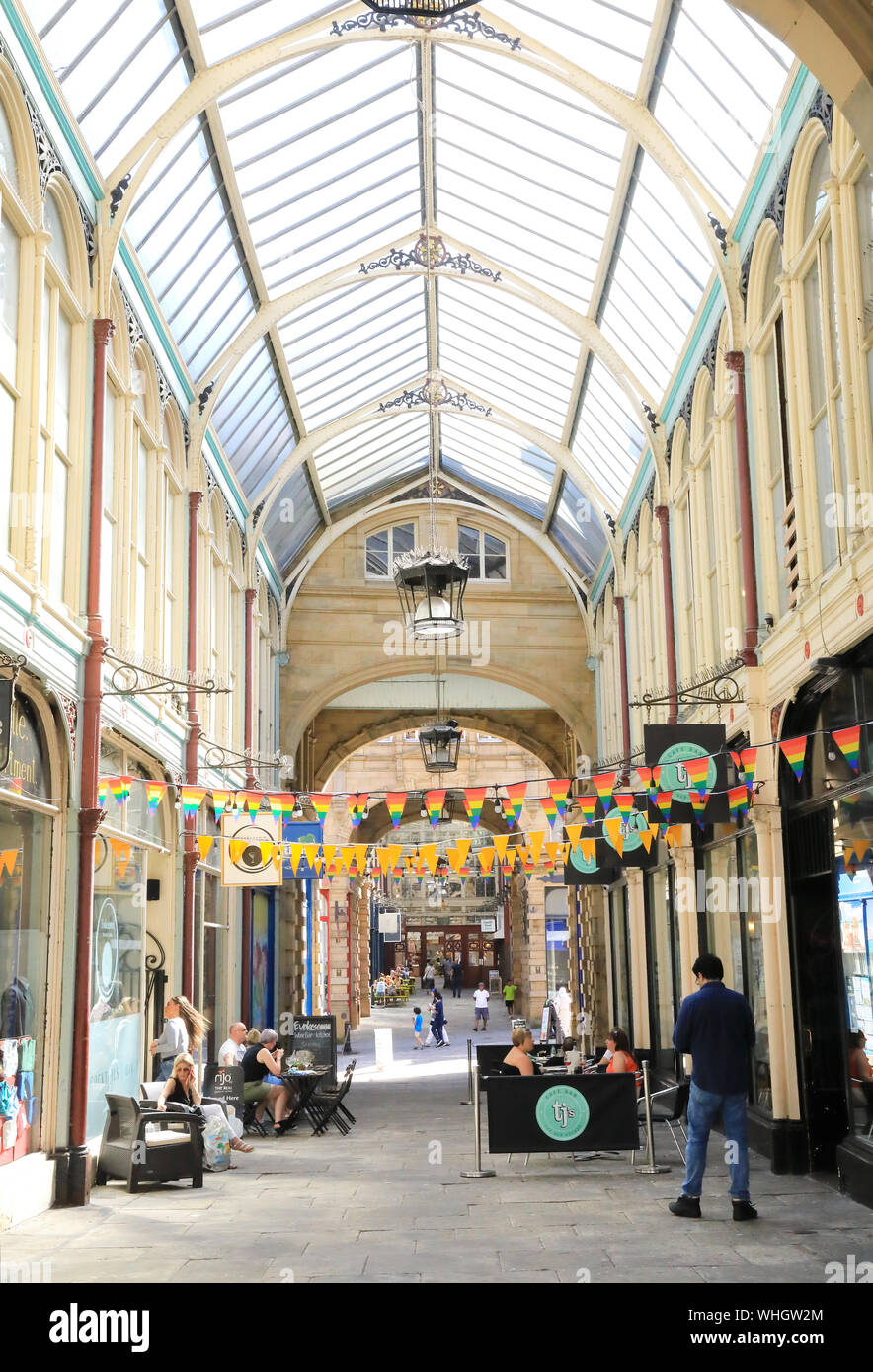The Market Arcade, looking towards Victorian, historical, Borough ...