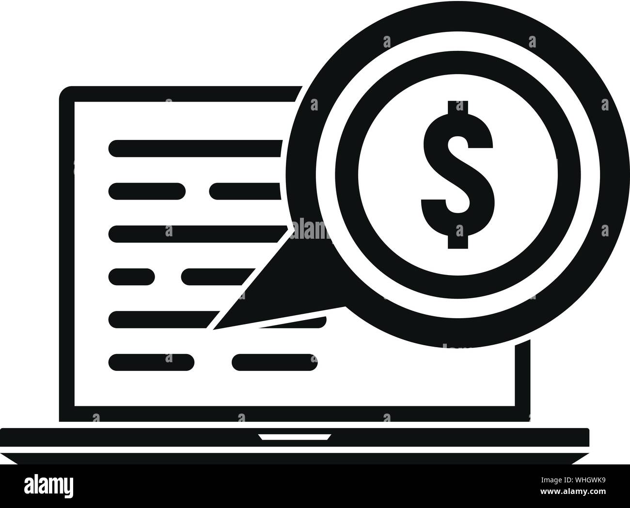 Internet laptop banking icon. Simple illustration of internet laptop ...