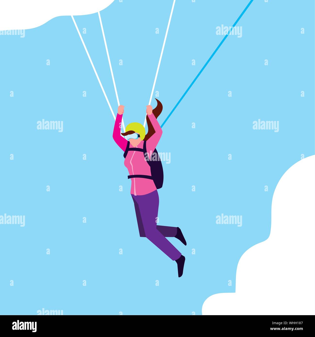 Woman skydiving illustration Stock Vector Images - Alamy