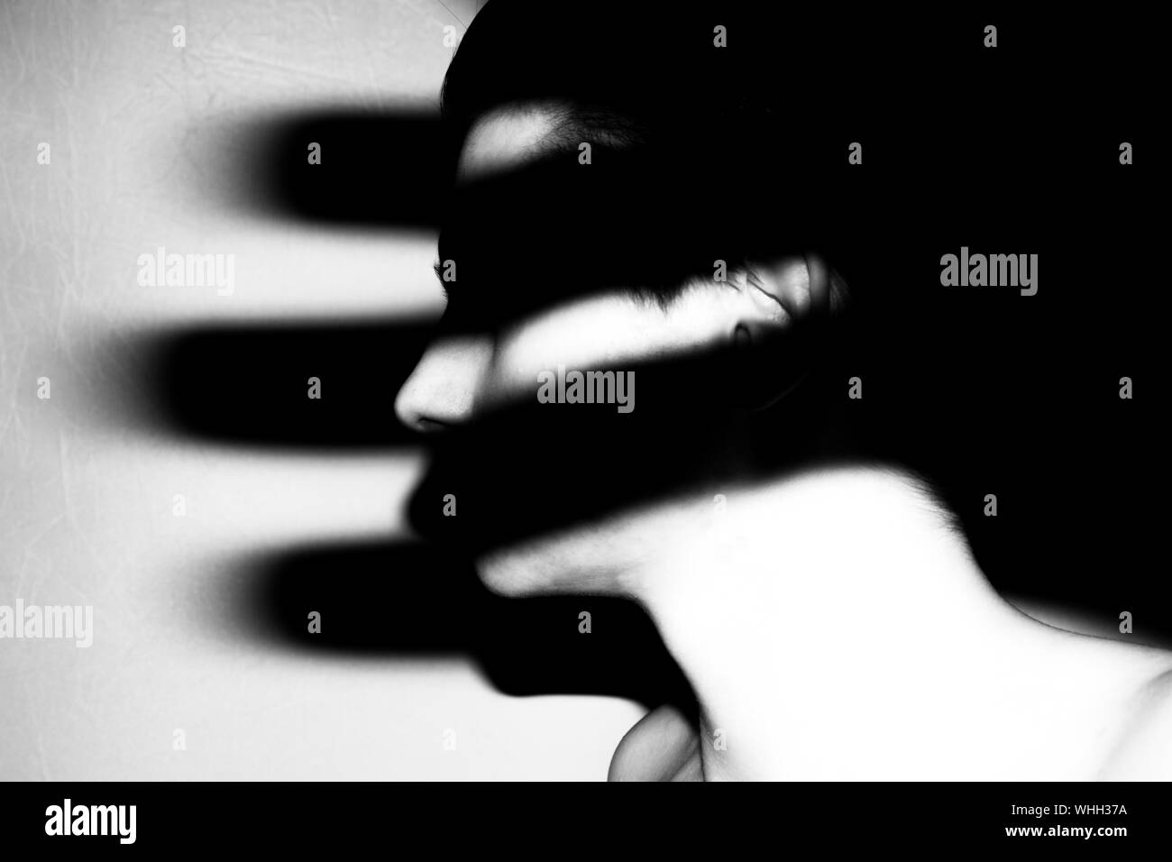 Shadow on face white background hi-res stock photography and images - Alamy