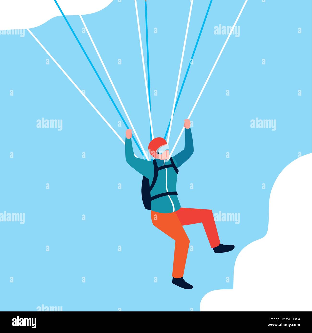 man skydiver in air avatar character vector illustration design Stock ...