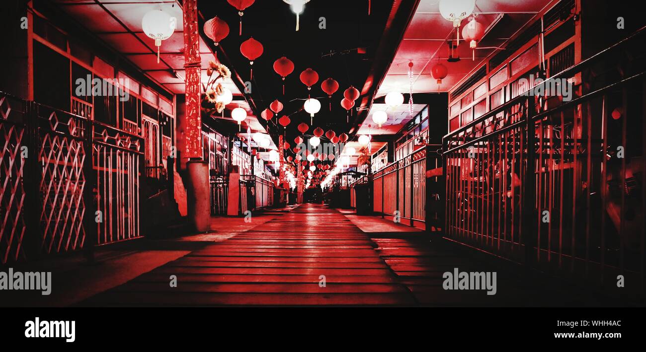 Street With Lanterns Stock Photo - Alamy