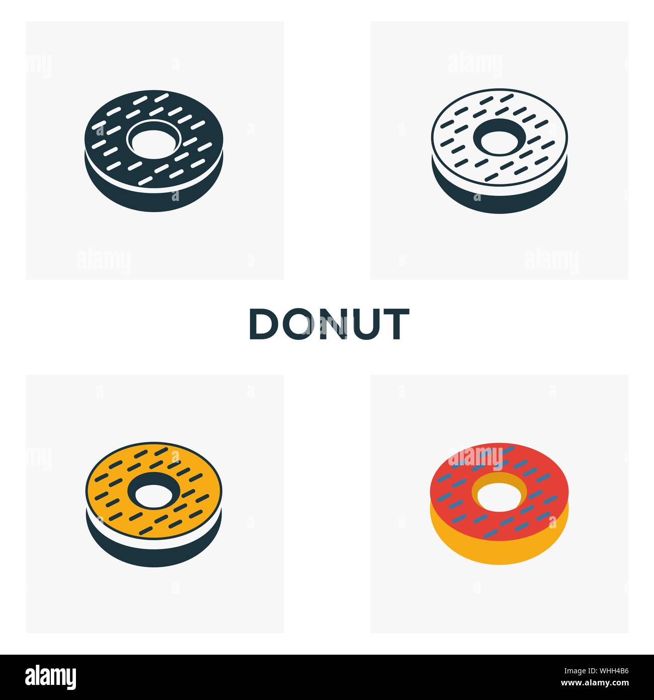 Chinese Food icon set. Four elements in diferent styles from fastfood ...