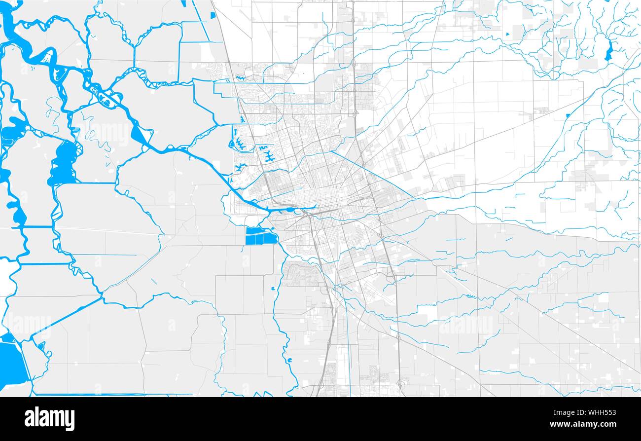 Rich detailed vector area map of Stockton, California, U.S.A.. Map ...