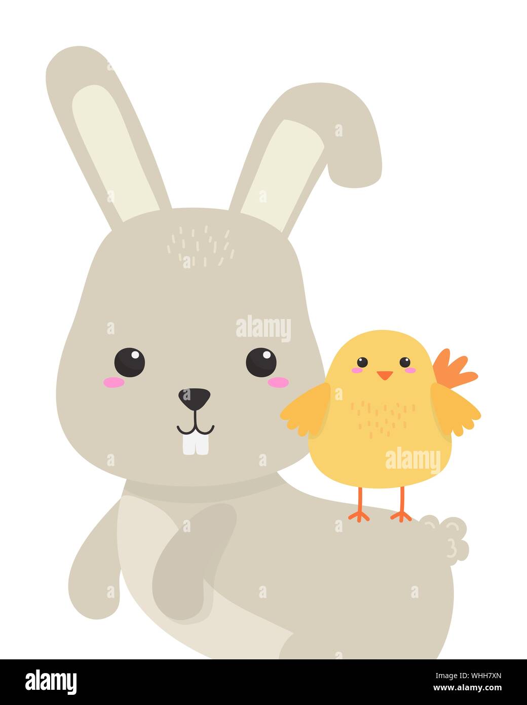 Rabbit and chicken cartoon design, Animal cute zoo life nature and ...