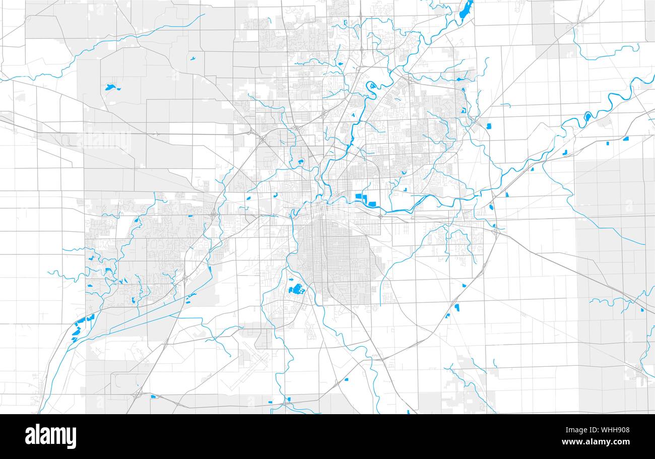 Rich detailed vector area map of Fort Wayne, Indiana, U.S.A.. Map ...
