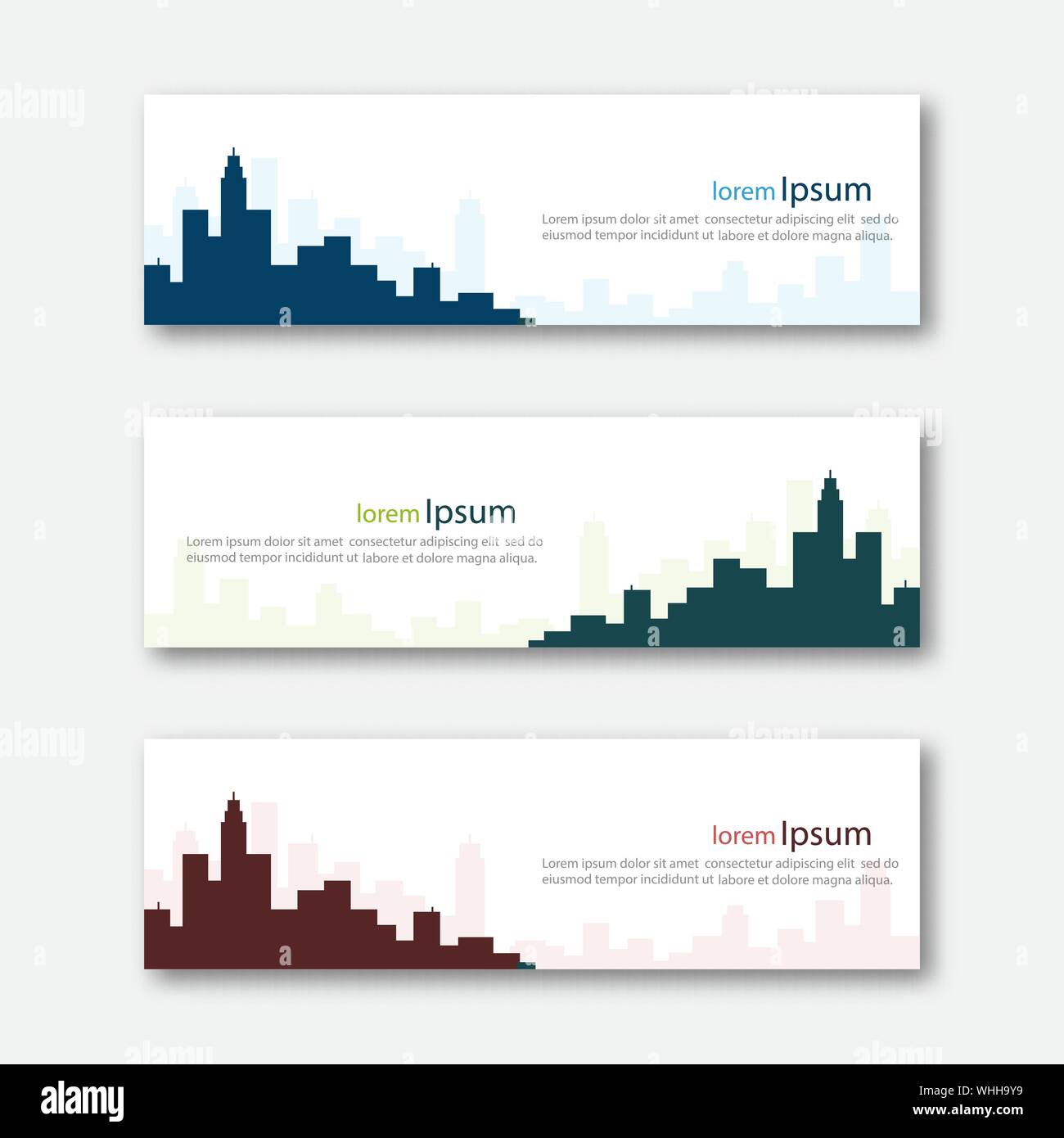 Set of abstract design banner template. Three different colors. Vector ...
