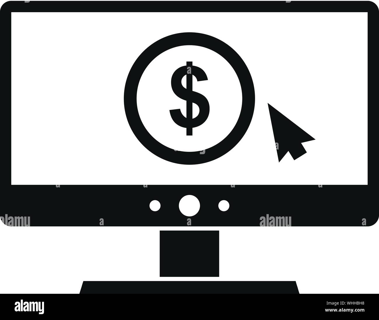 Web money monitor icon. Simple illustration of web money monitor vector ...