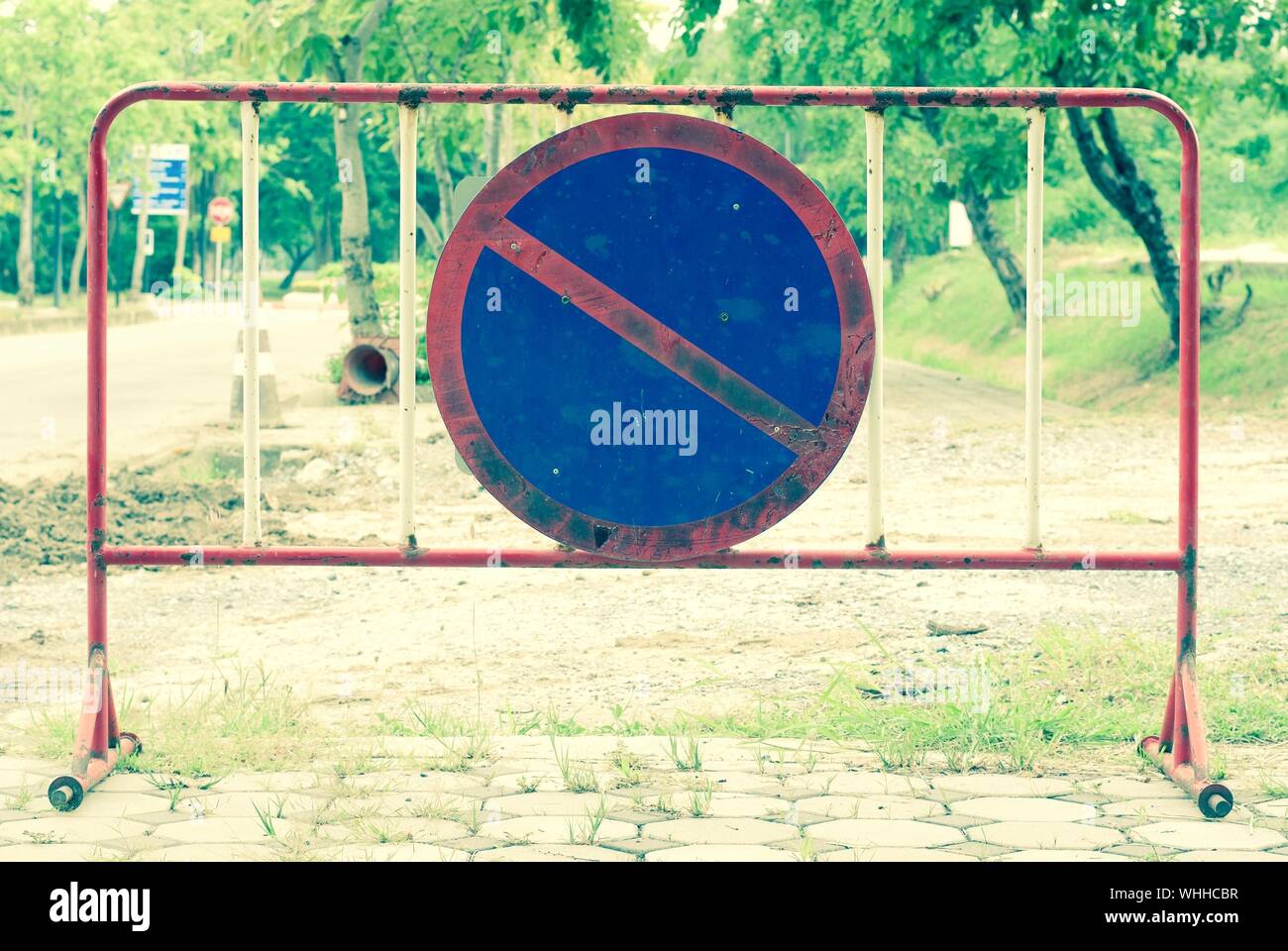 Barricade footpath barricade hi-res stock photography and images - Alamy