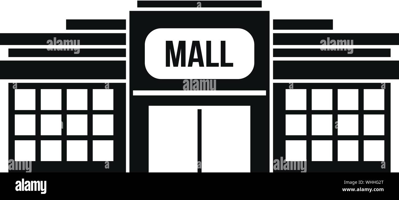 Small mall building icon. Simple illustration of small mall building ...