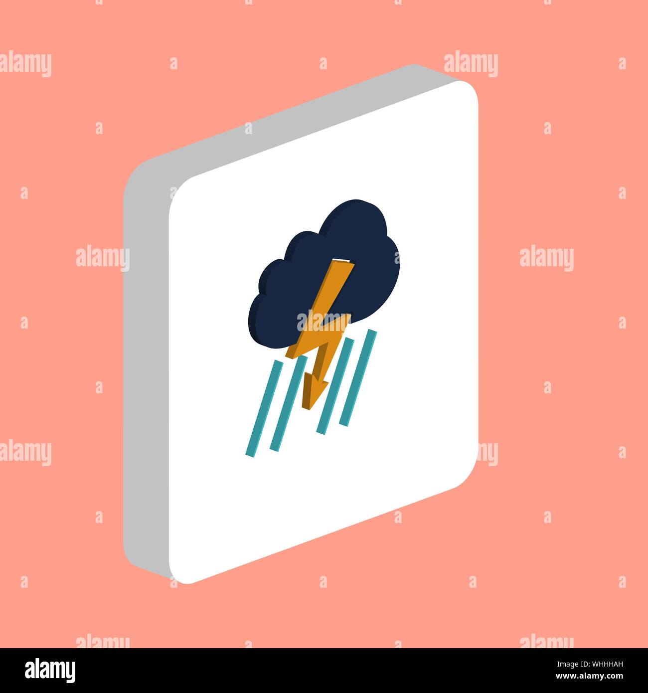 Thunderstorm Simple vector icon. Illustration symbol design template ...