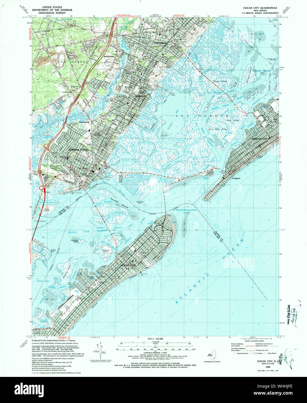 Ocean city new jersey map hi-res stock photography and images - Alamy