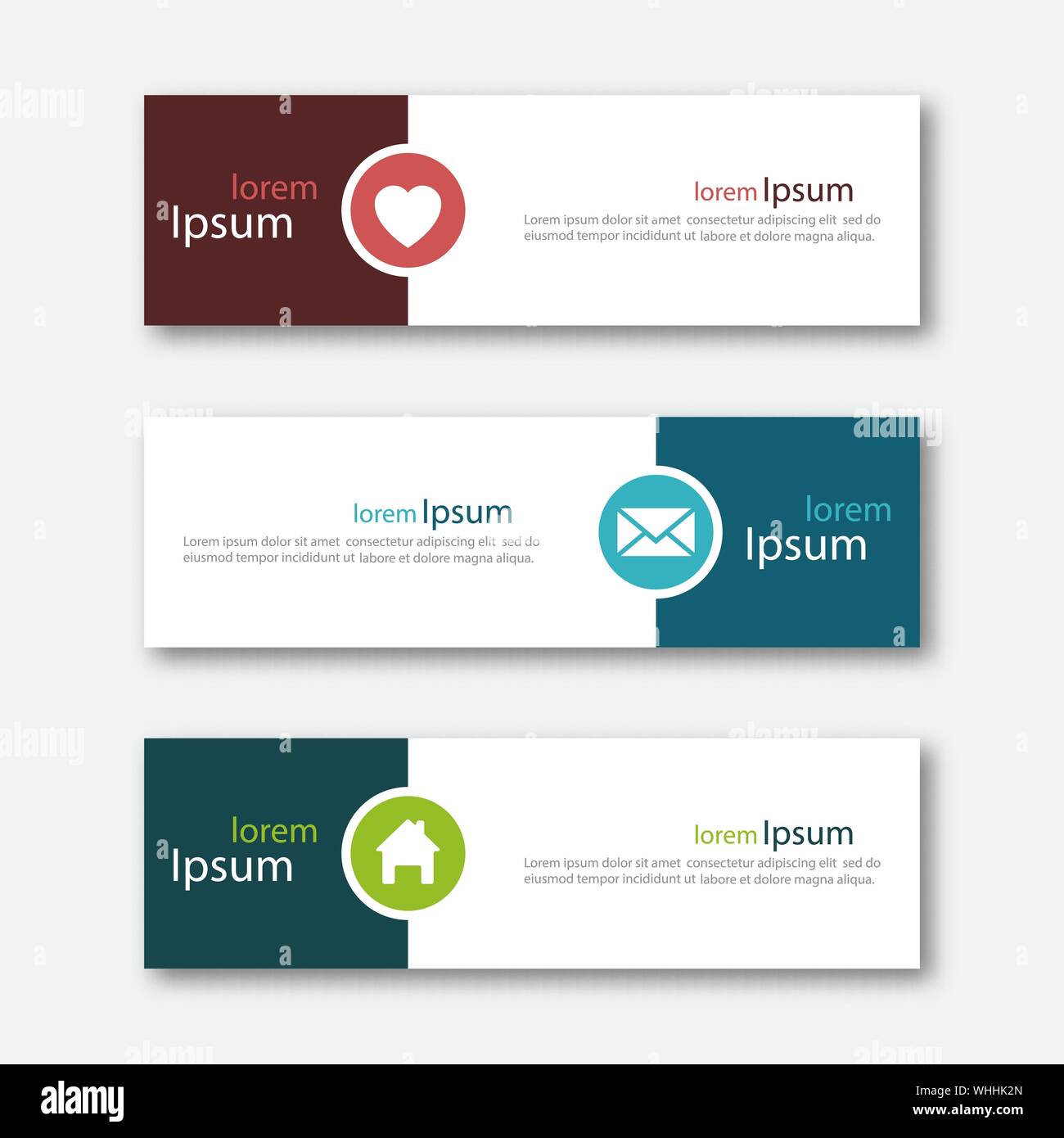 Set of abstract design banner template. Three different colors. Vector ...