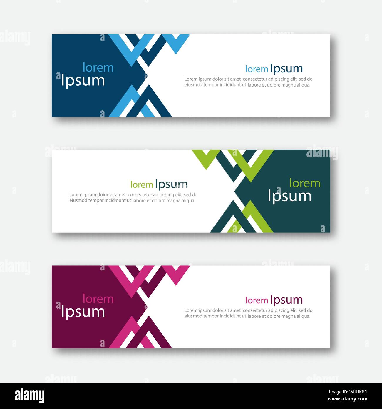 Set of abstract design banner template. Three different colors. Vector ...